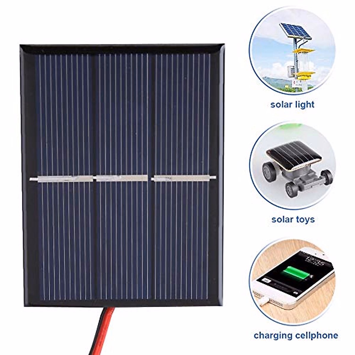 GTIWUNG Set of 4 Pieces 1.5V 0.65W 60X80mm Micro Mini Solar Panel Cells for Solar Power Energy, DIY Home, Science Projects - Toys - Battery Charger
