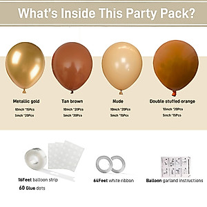 Orange Balloon Arch Brown Orange Black Double Stuffed Metallic Gold Blush Balloons Garland Kit for Fall Baby Shower Thanksgiving Party Decorations