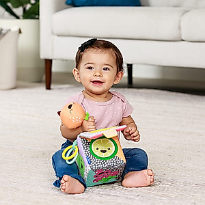 Infantino Peek & Seek Sensory Discovery Cube, Selfie Mirror, Early Fine Motor Skills Development, for Infants & Toddlers 3M+