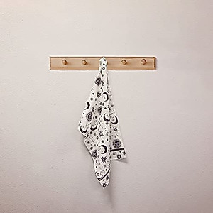 Karma Gifts KA101944 Black And White Boho Tea Towel,Cotton, Octopus 18" x 22"