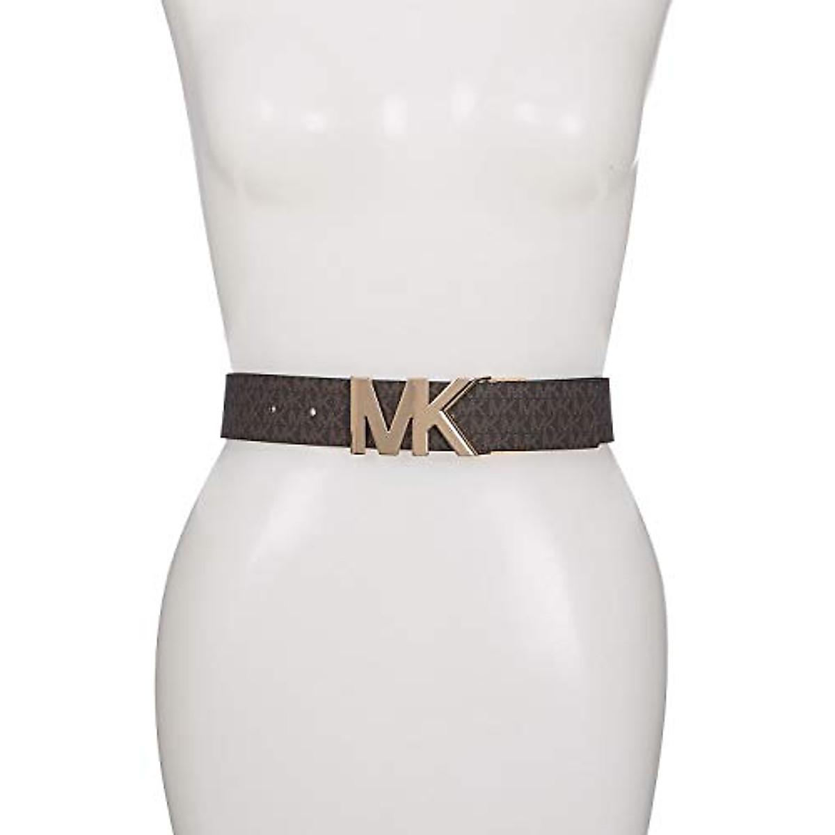Michael Kors Womens Mk Logo Reversible Belt Brown/Black (L)
