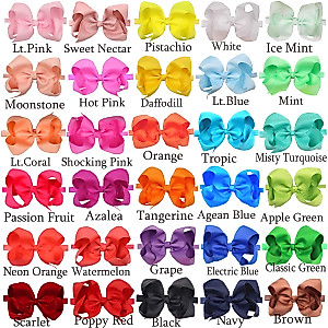 CellElection 30 Colors Baby Girls Headbands 6Inch Big Hair Bows Elastic Hair Bands Headbands Hair Accessories for Newborns Infants Toddlers Kids…
