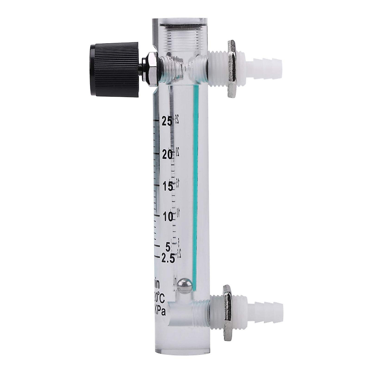 Tube Type Acylic Flowmeter, Air Flowmeter Oxygen Flowmeter,LZQ-5 Flowmeter 2.5-25 LPM Flow Meter with Control Valve for Oxygen/Air/Gas