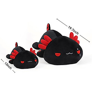 Yeqivo Axolotl Stuffed Animal, Cute Black Axolotl Plush Pillow Toy Soft Axolotl Stuffed Animal Kawaii Plushie Toy 50CM/19.7Inch