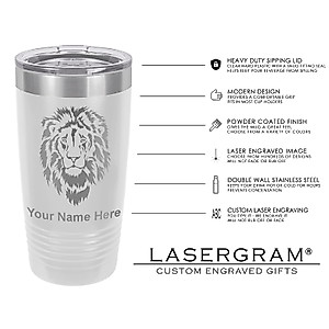 LaserGram 20oz Vacuum Insulated Tumbler Mug, Flag of Nicaragua, Personalized Engraving Included (White)
