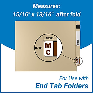 Doctor Stuff - File Folder Labels, Alphabet Letter Mc, Jeter/TAB 5100 - JXAM Series Compatible Alpha Stickers, Brown, 15/16" x 1-5/8", 225 Labels per Package
