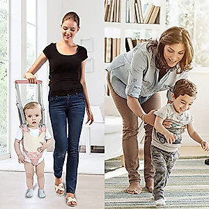 Huifen Baby Walker for Girls, Adjustable Baby Walking Harness with Detachable Crotch Handheld Baby Walker Helper Learn to Walk （9-24 Month) (Pink)