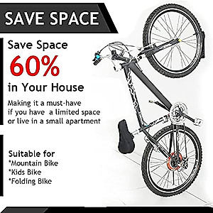 HOMEE Bike Rack Garage 2 Pack Bike Wall Mount Vertical Bike Hooks Storage System Wall Mount Bike Hanger for Garage Indoor Shed-Easy to install Use-Heavy Duty Holds up to 65 lb with Screws