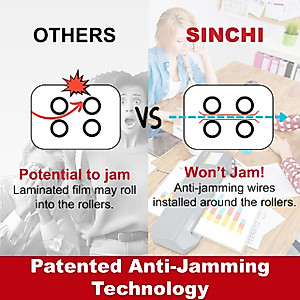 SINCHI 3-10 mil, Heavy Duty, 48-Second Warm-up Commercial Laminating Machine, Never Jam High Speed 13-inch Thermal Laminator Machine for Business/Office/School