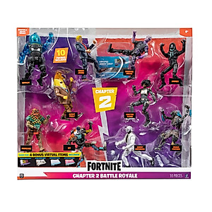 FORTNITE Chapter 2 Battle Royale - Ten 4-inch Articulated Figures in Dynamic Packaging with Codes for Bonus Virtual Items - Amazon Exclusive
