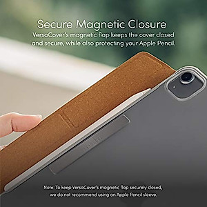 Moshi VersaCover Compatible with iPad Pro 11 3rd Gen Case 2021/2nd 2020/1st 2018, 10.9" iPad Air 4 Case, 3-Viewing Options, Auto Sleep/Wake, Support Apple Pencil Charging, Charcoal Black