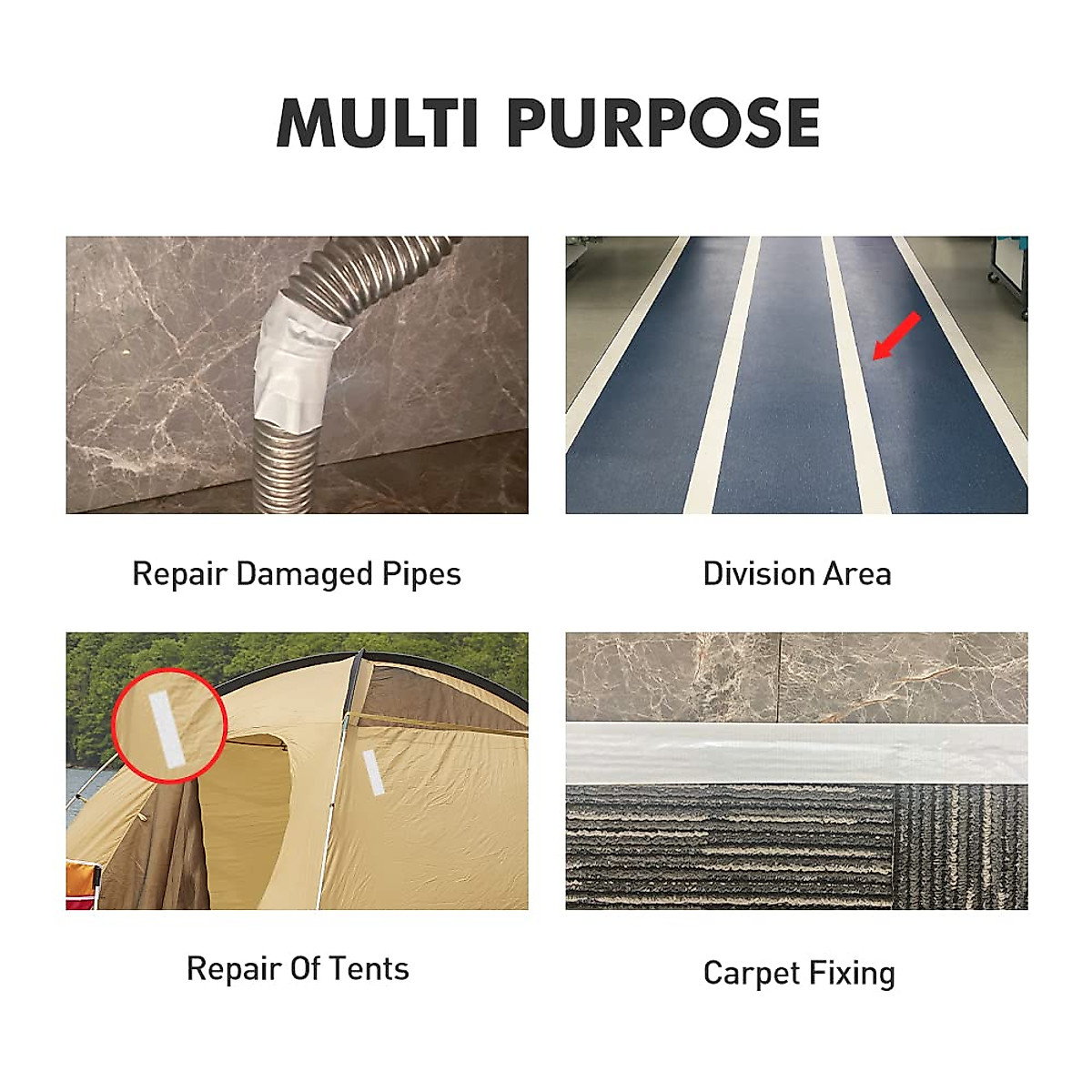 Duct Tape Heavy Duty White - 1.88 Inches x 35 Yards Waterproof Multi Purpose Large Duct Tape Bulk Strong Industrial Max Strength Wide Adhesive Tape for Indoor or Outdoor Use,Repair,Tear by Hand