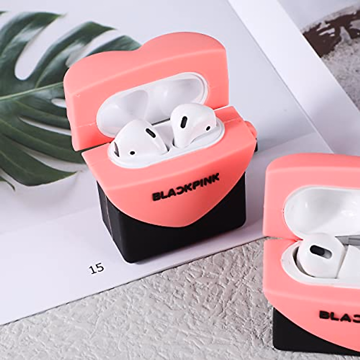 Lupct Fashion Case for AirPod 2/1 Cover Cases Cute Funny Luxury Cool Design for Men Boys Teen Girls Women Fun Unique Character 3D Trendy Pretty Stylish for AirPods 2/1 Air Pods 2/1(Pink Heart)