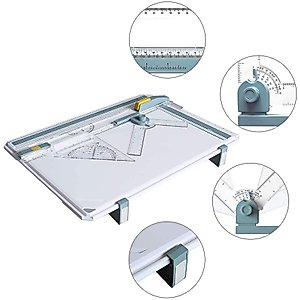 Frylr Inch A3 Drawing Board Drafting Table Multifunctional Drawing Board Table with Clear Rule Parallel Motion and Angle Adjustable Measuring System