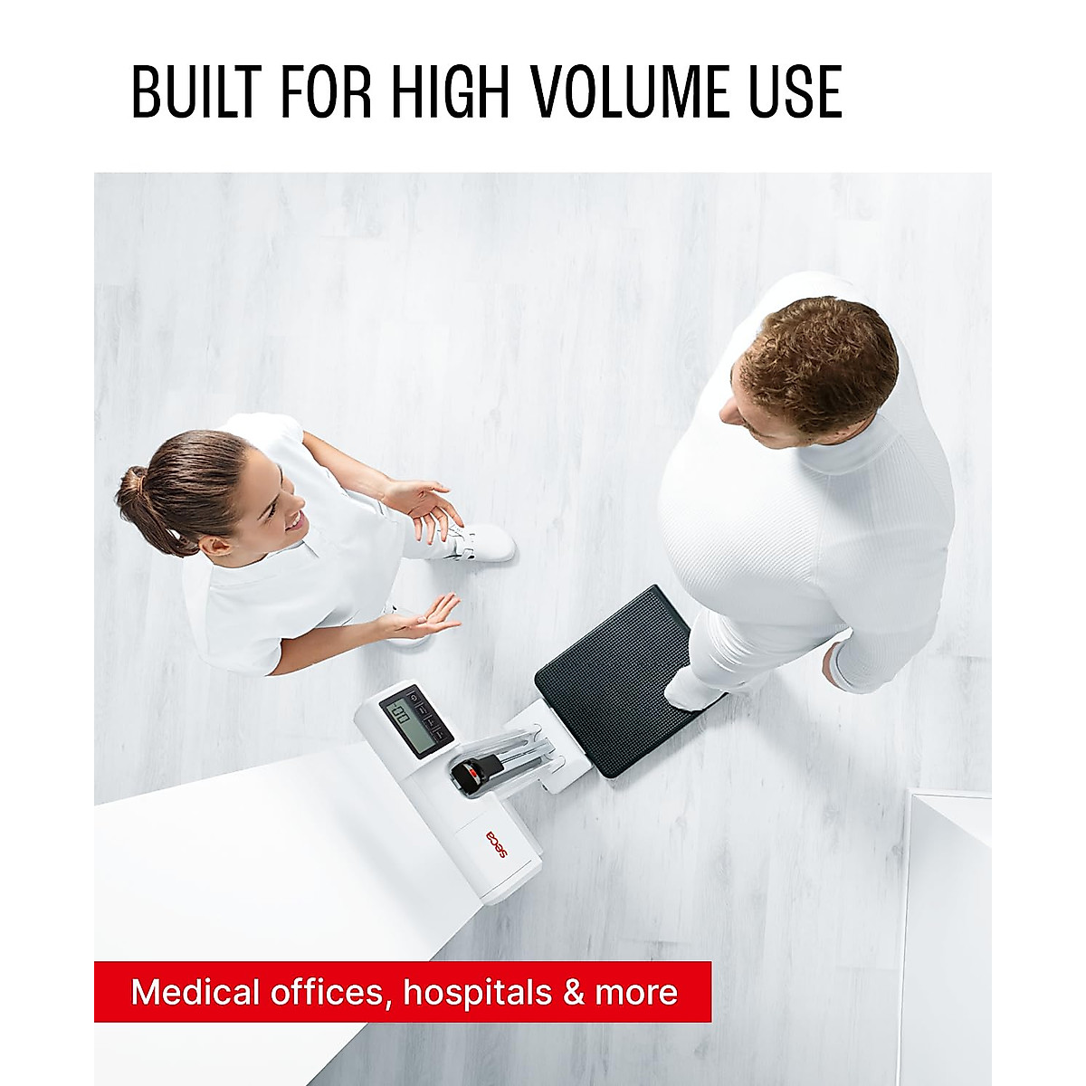 Seca 777 Medical Scale – Professional Physician Scale - Accurate Weight with Consistent Results and BMI - Eye Level Height Rod and Tilt Proof Safety - Weight Capacity 550 lbs / 220 kg