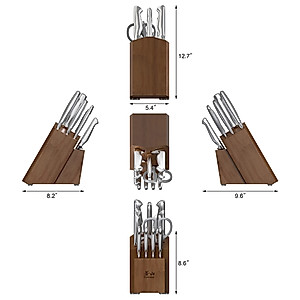Cangshan Sanford Series 1027150 German Steel 12-Piece Knife Block Set, Acacia