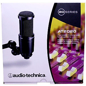 Audio-Technica AT2020 Studio Recording Microphone-Cardioid Condenser Mic Bundle with Rockville RDMS70 Desktop Mic Stand with Boom with Steel Round Base with Adjustable Height