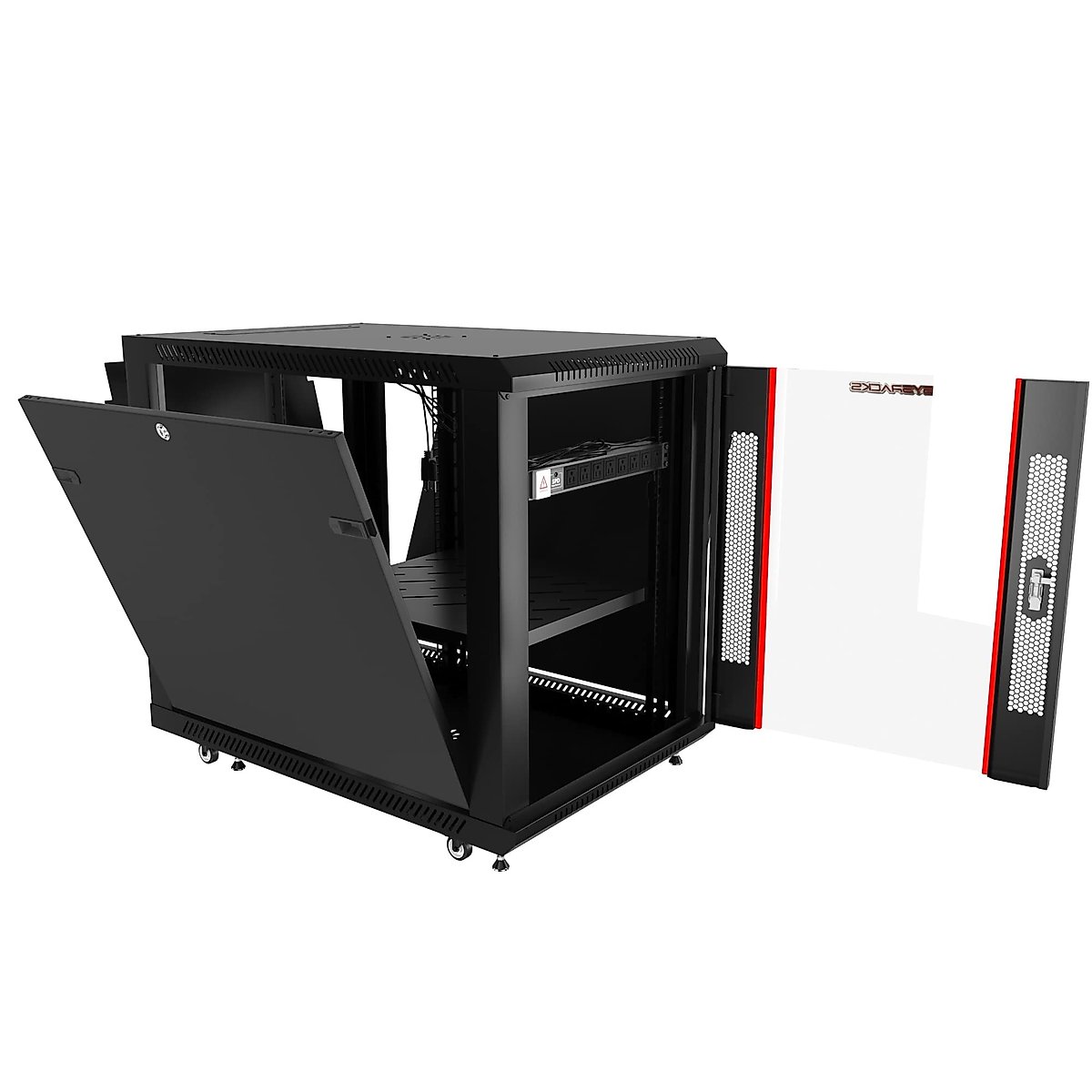 Sysracks Server Rack Network Cabinet Rack 35 inch Deep Lockable Server on Casters with - POWERBAR - Shelf - Fan - Hardware - for Data - AV - Computer - Networking - PC Equipment (12U 35-Inch Depth)