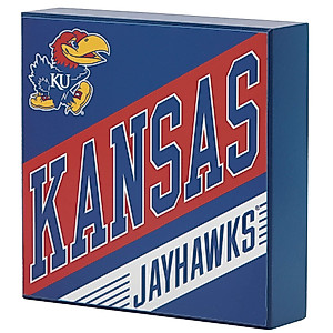 University of Kansas Jayhawks Wood Wall Decor - KU Jayhawks Box Sign for Man Cave, Office or Dorm Room