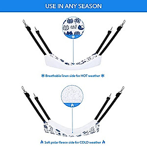 Pedgot 3 Pack Reversible Cat Hanging Hammock with Adjustable Straps and Hooks Double-Sided Pet Cage Hammock Hanging Bed Resting Sleepy Pad for Small Animals Pets, 23.6 x 20 Inches