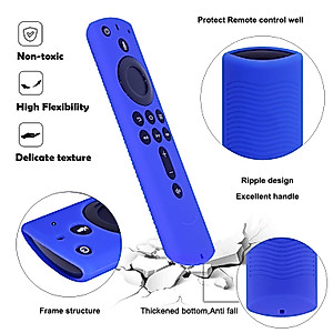 [2 Pack] Silicone Cover Case for Fire TV Stick 4K / Fire TV (3rd Gen) Compatible with All-New 2nd Gen Alexa Voice Remote Control (Red and Blue)