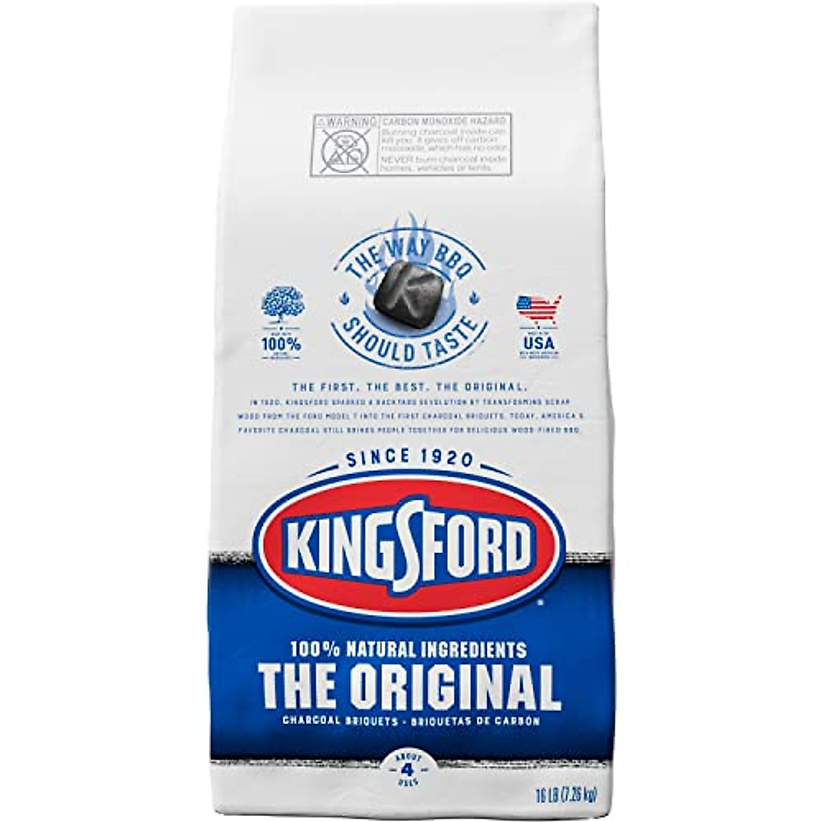 Kingsford Original Charcoal Briquettes, BBQ Charcoal for Grilling, 16 Pounds (Package May Vary)