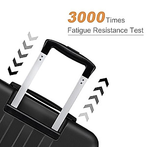 Kono Luggage Expandable(only 28") Suitcase Set 3Pcs + ABS Hardshell Suitcase with 360° Spinner Wheels, 19" 24" 28" Black