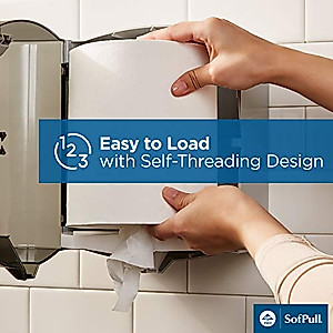 SOFPULL CENTERPULL HIGH-CAPACITY PAPER TOWELS BY GP PRO (GEORGIA-PACIFIC), 28143, WHITE, 4 ROLLS PER CASE, 567 TOWELS PER ROLL