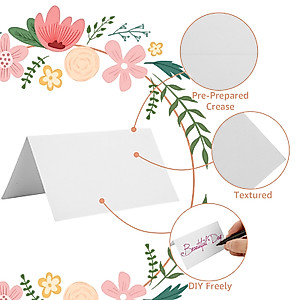 YAYODS 400 Pcs Blank Place Cards 2 x 3.5 Name Place Cards for Table Setting White Name Cards Small Tent Cards for Wedding, Table, Dinner, Party