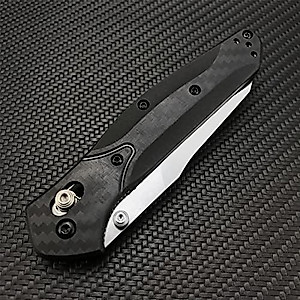 7.8 inch EDC Folding Pocket Knife For Men, 3.3 inch Satin Plain Edge Reverse Tanto Blade , Black Grivory Fiberglass Super Lightweight Handle Axis Lock With Belt Clip, Everyday Carry Thumb Studs Manual Open