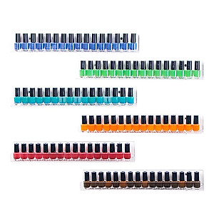 Coward 6 Piece Acrylic Nail Polish Organizer Rack Wall Mounted, Essential oil Display Stand, Alcohol ink Paint Storage Holder, displays 90 Bottles