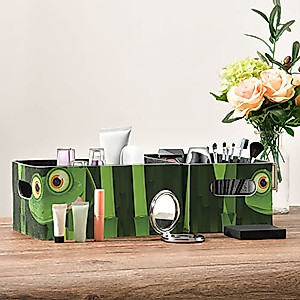 Frog Bamboo Storage Basket Felt Storage Bin Collapsible Towel Storage Convenient Box Organizer for Pet Supplies Magazine