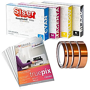 Sawgrass UHD SG500 Sublimation Color Printer Starter Bundle with Easysubli Inks, Sublimation Paper, Tape, Blanks, Designs