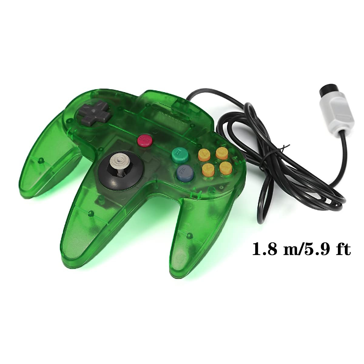 ZeroStory Classic N64 Controller, Wired N64 Controller Joystick with 5.9 Ft N64 AV Cable for N64 Video Game Console (Transparent Blue and Transparent Purple)