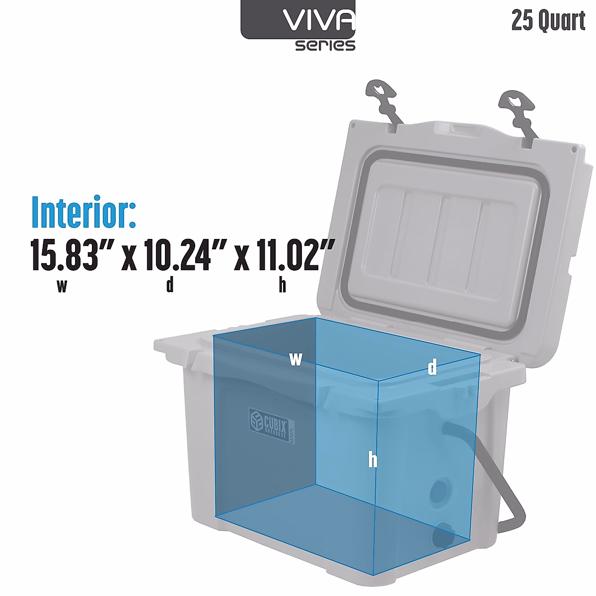 Viva 25QT Portable Rotomolded Hard cooler, Heavy Duty Cooler Ice Chest + 8L Small Soft Cooler Bag Waterproof Lunch Box, Insulated Bag & Cooler, 5-day cold retention for Travel, Beach, Camping, Fishing