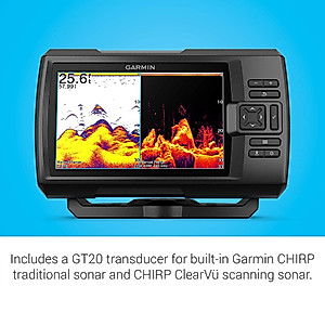 Garmin Striker Vivid 7cv, Easy-to-Use 7-inch Color Fishfinder and Sonar Transducer, Vivid Scanning Sonar Color Palettes (010-02552-00) (Renewed)