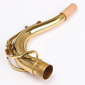 Lovermusic 27.5mm Port Golden Copper Alto Tenor Elbow Bend Neck Replacement Parts for Saxophone