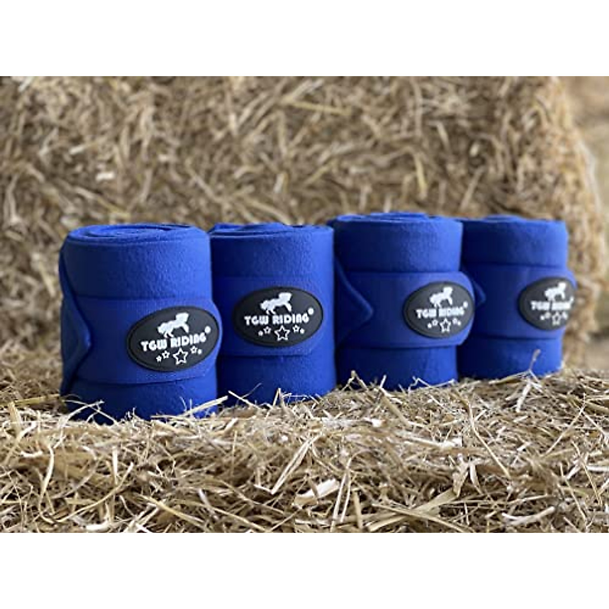 TGW RIDING Horse Polo Leg Wraps, 4-Pack (Royal Blue)(4.73inchesX118inches)