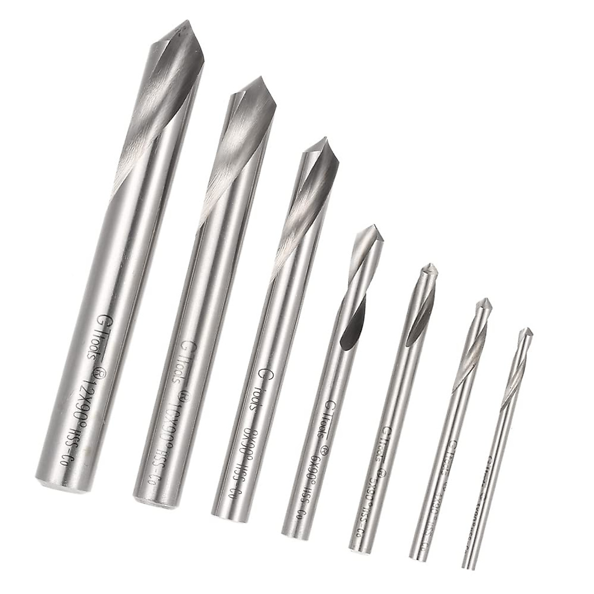 Geevorks Spotting Drill Bit, M42 HSS High Speed Steel Drill Bit Set,7PCS 90 Degree Drilling Chamfering Tool - 3 4 5 6 8 10 12mm