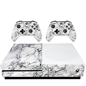 VWAQ Skin Designed to Fit Xbox 1 S White Marble Design - XSGC7