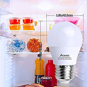 Acaxin LED Refrigerator Light Bulb 4W 40Watt Equivalent, Waterproof Fridge Light Bulb Replacement for Frigidaire, Freezer Light Bulb IP54, 120V E26 Daylight White 5000K 400 Lumen, A15 Appliance Bulb