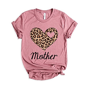 Teeny Fox Leopard Heart Mother Daughter Matching Outfits Mom and Me Cute Family Shirts