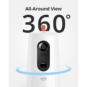 eufy Pet Camera for Dogs and Cats, On-Device AI Tracking and Pet Monitoring, 360° View, 1080p Dog Camera with Treat Dispenser, Doggy Diary, Local Storage, 2-Way Audio, Phone App, No Monthly Fee