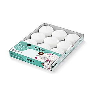 BOLSIUS Unscented Floating Candles - Pure Rich Creamy 3" White, Set Of 12 - European Quality - Imbue Breathtaking Ambiance for Romantic Wedding Centerpieces, Decorations, Events, Pool, Holiday Parties