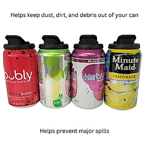 Beverage Buddee Can Cover - Best Can Cover For Standard Size Soda/Beer/Energy Drink Cans - Made In The USA - BPA-PCB Free - 4 pack (Black)