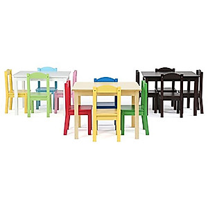 Humble Crew, Espresso Kids Wood Table and 4 Chairs Set, 5-Piece