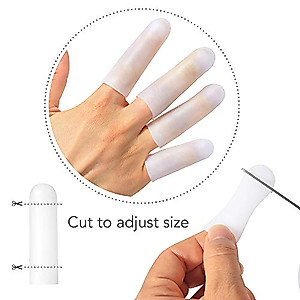 HioIoiH Silicone Finger Protectors 10 Pack, Gel Finger Cots & Protector,Relief from Pain of Finger Tips Cracked, Arthritis