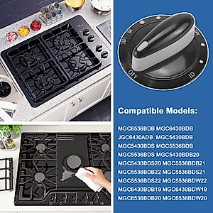 AMI PARTS 4 Pack 74011287 Gas Range Burner Knob Black Compatible with Maytag gas stove knobs AP4100044, PS2088607, 74011287(4 Pack)