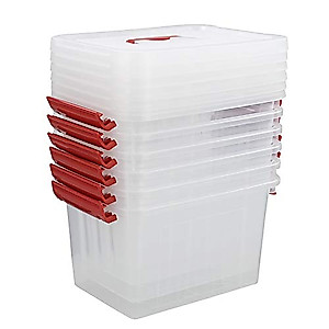 Kiddream 6 Packs Clear Boxes, 6 Quart Plastic Storage Bins with Lids