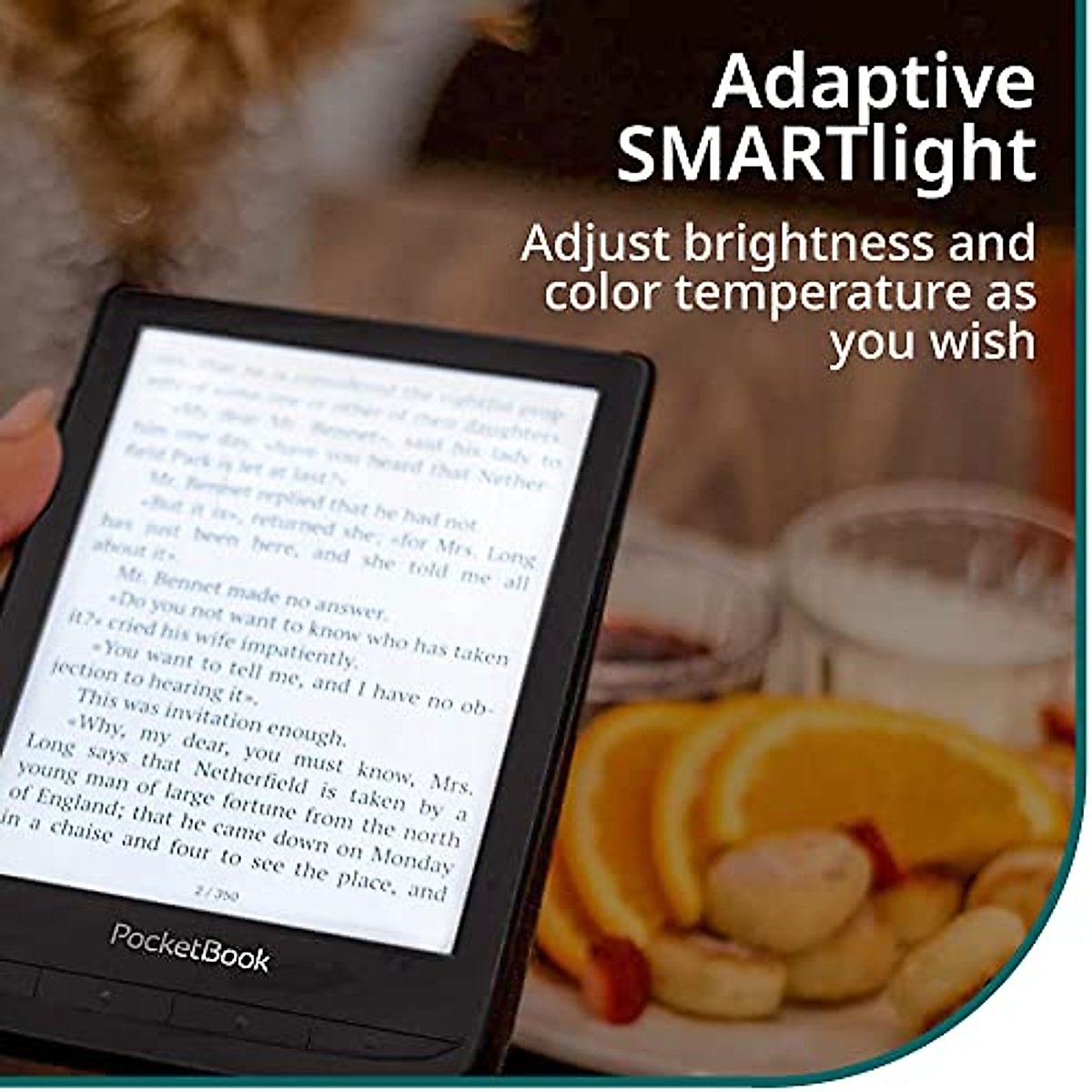 Pocketbook Touch Lux 5 | E-Book Reader | Glare-Free & Eye-Friendly E-Ink Technology | 6ʺ Touchscreen with HD Resolution | Wi-Fi | Adjustable SMARTlight | Micro-SD Slot | E-Reader in Ink Black
